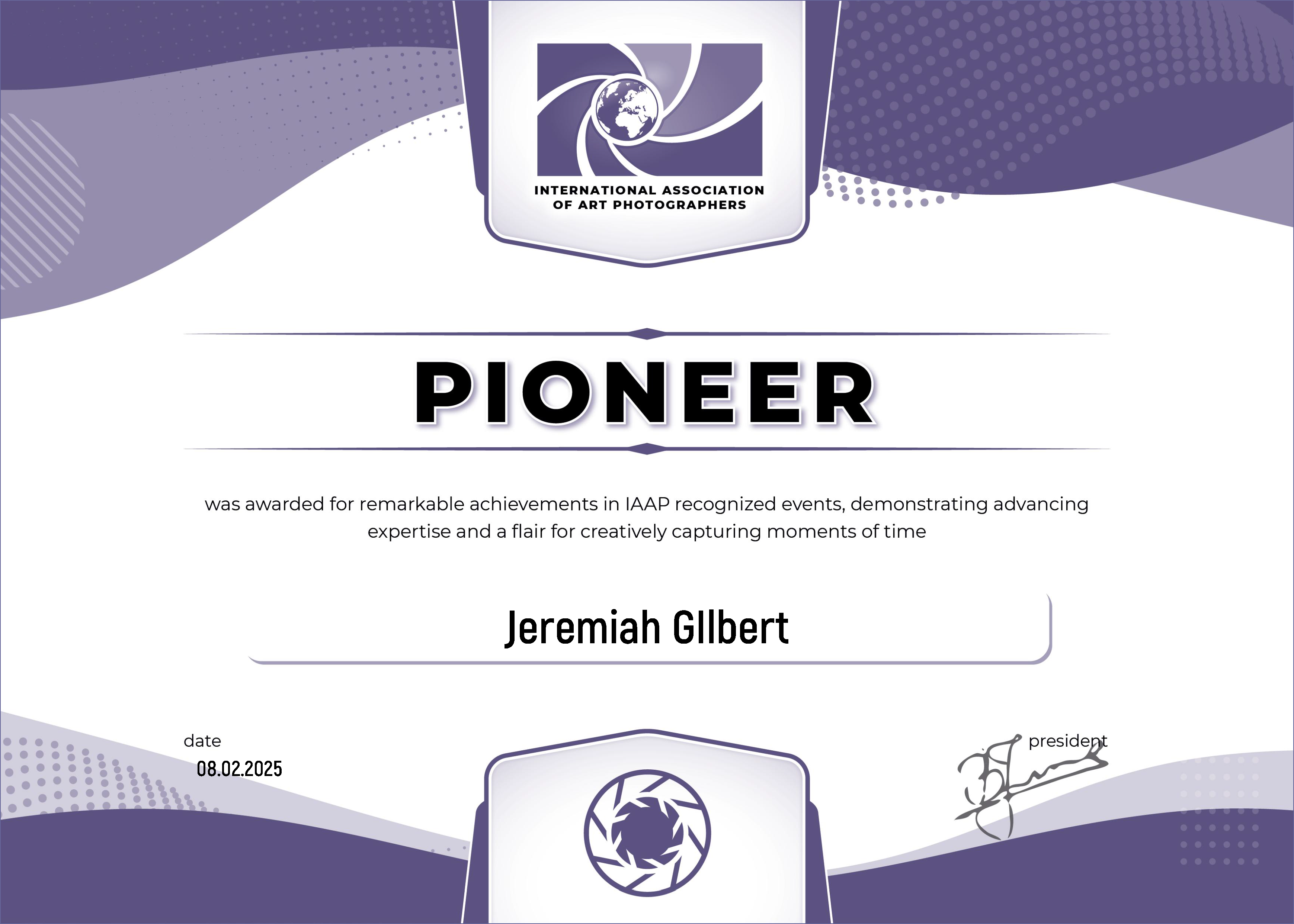 IAAP Honor – Pioneer – Jeremiah Gilbert Photography