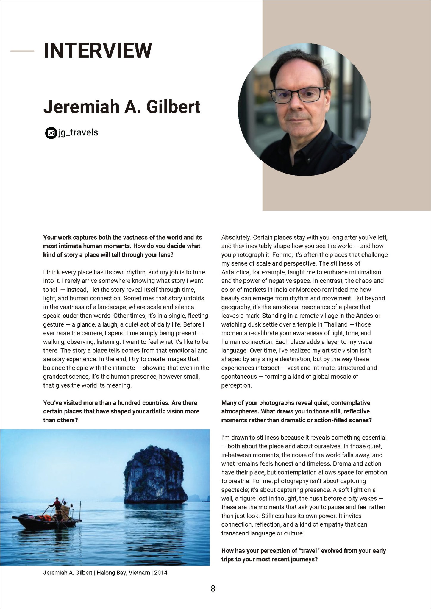 Interview in Visual Poetry Journal Issue 8 – Jeremiah Gilbert Photography